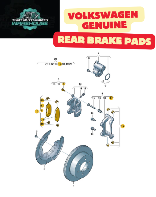 Genuine VW Rear Brake Pads 2HJ698451B – Amarok 2013+ – That Auto Parts ...