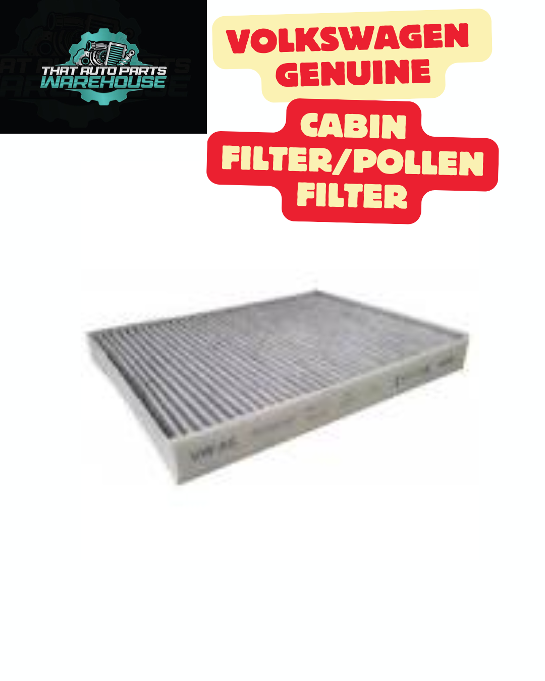 Genuine VW Cabin Filter 7E0819631 - Amarok 3.0L V6 – That Auto Parts ...